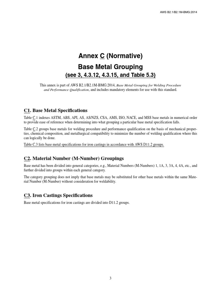 Pages From Aws b2.1 BMG Base Metal Grouping For Welding Procedure and ...