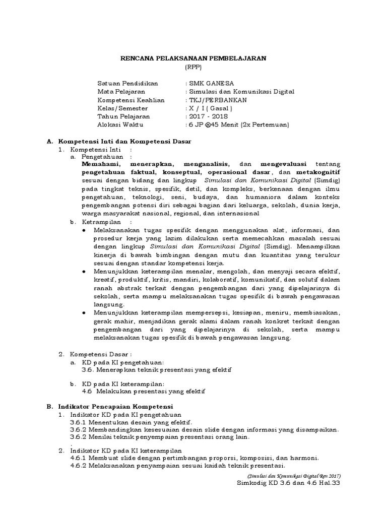 Contoh RPP Pembelajaran Berbasis Proyek | PDF