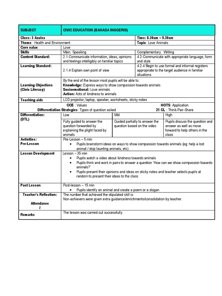 2019 Civic Education Lesson Plan | PDF | Question | Teachers