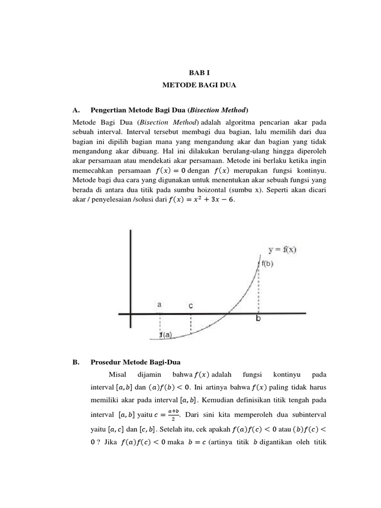 Metode Bagi Dua dalam Numerik | PDF