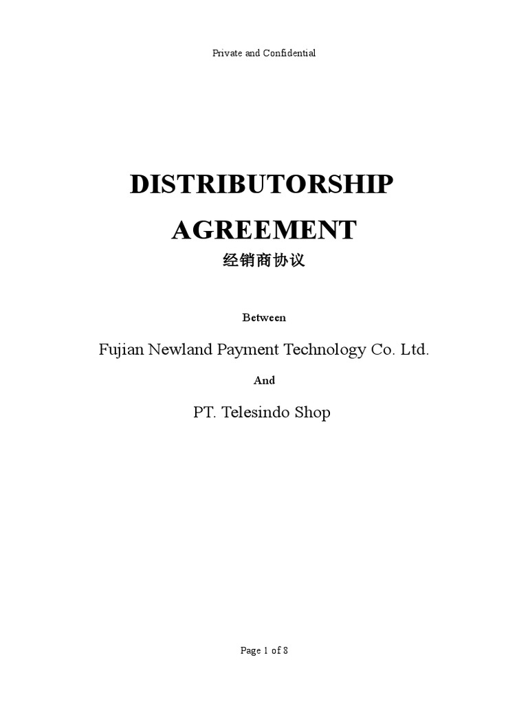 Distribution Agreement | PDF | Confidentiality | Contractual Term