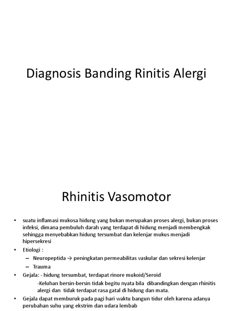 Diagnosis Banding Rinitis Alergi | PDF