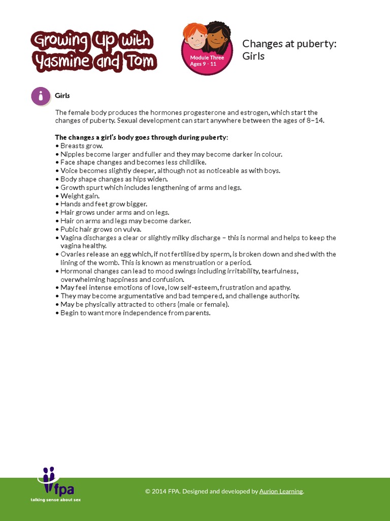 Changes at Puberty: Girls | PDF
