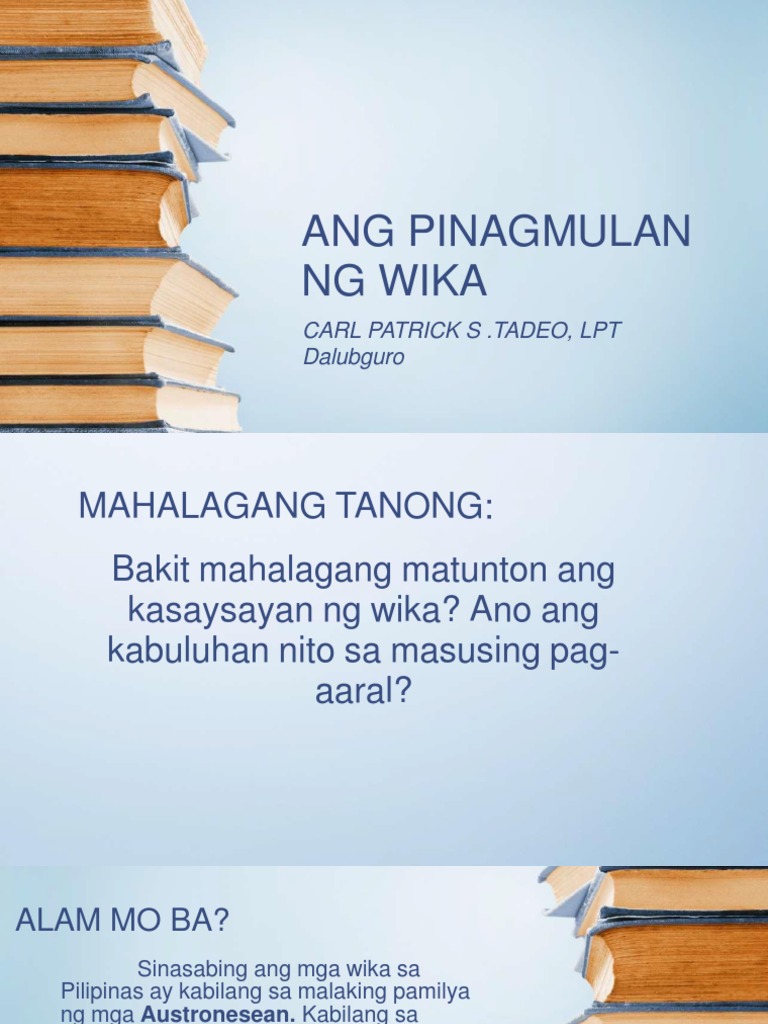 Ang Pinagmulan NG Wika | PDF