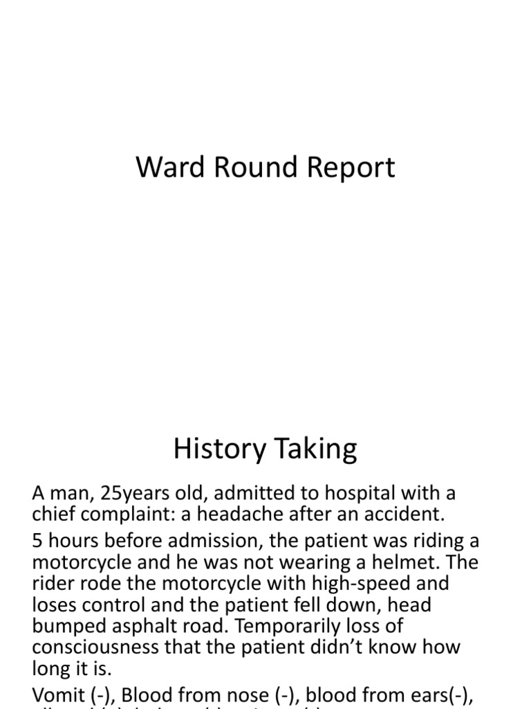 Ward Round Report | PDF | Diseases And Disorders | Clinical Medicine