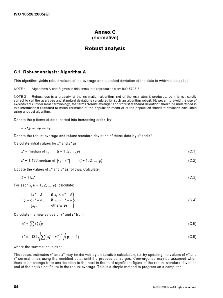 Annex C Robust Analysis: (Normative) | PDF | Robust Statistics ...