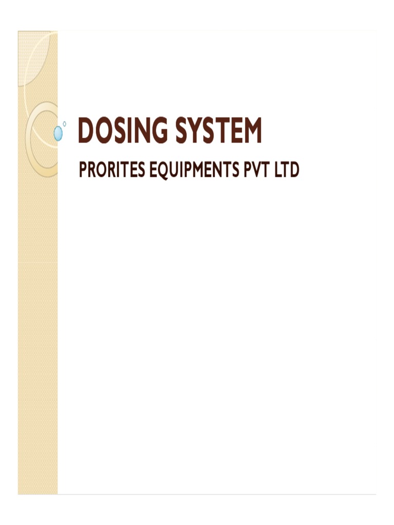 Dosing System | PDF | Pump | Valve