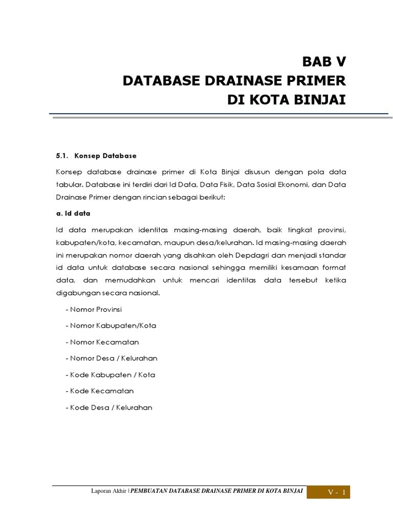 Database Drainase Kota Binjai | PDF