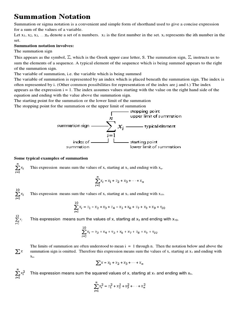 Summation Notation Lecture | PDF | Summation | Mathematical Notation