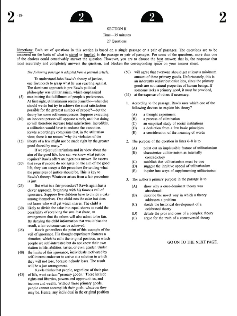 LSAT Practice Test Part 1 | PDF