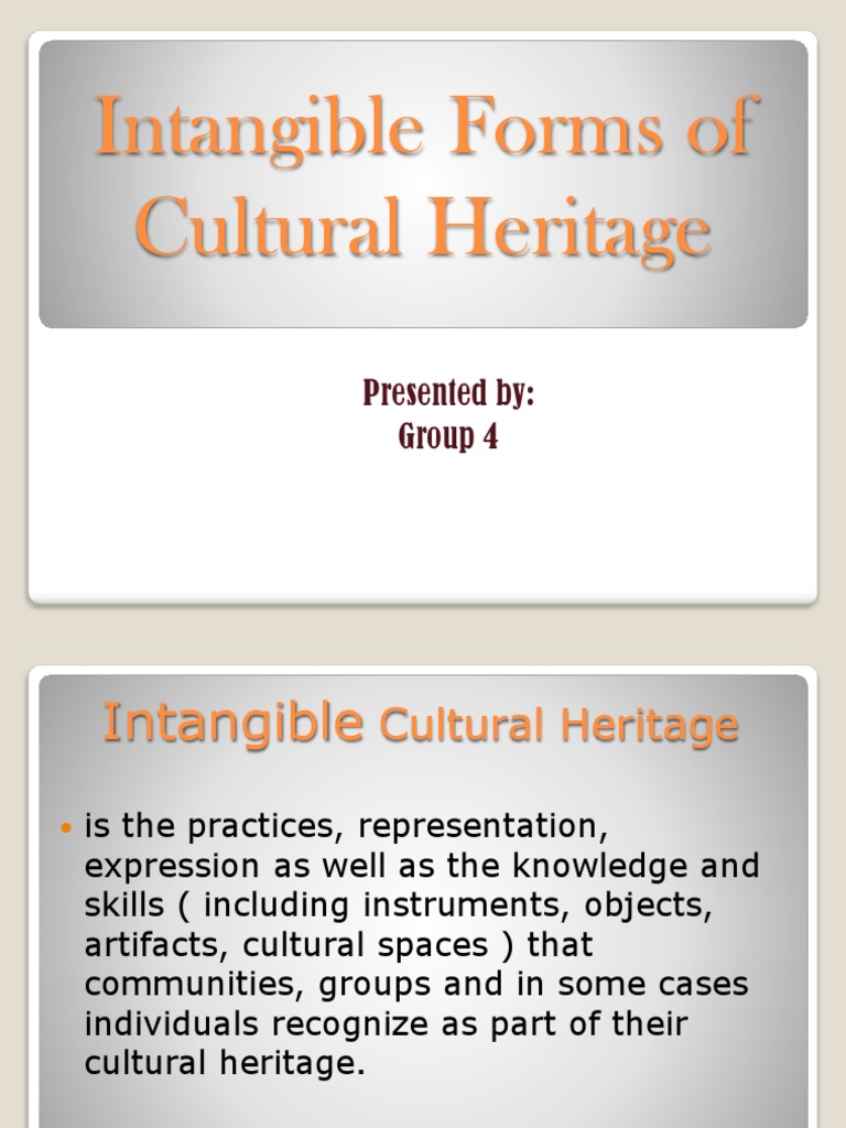 Intangible Forms of Cultural Heritage | PDF | Cultural Heritage | Museology