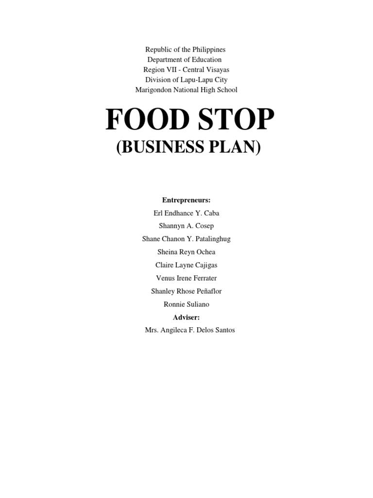 Food Stop Burger & Fries Business Plan | PDF | Entrepreneurship | Foods
