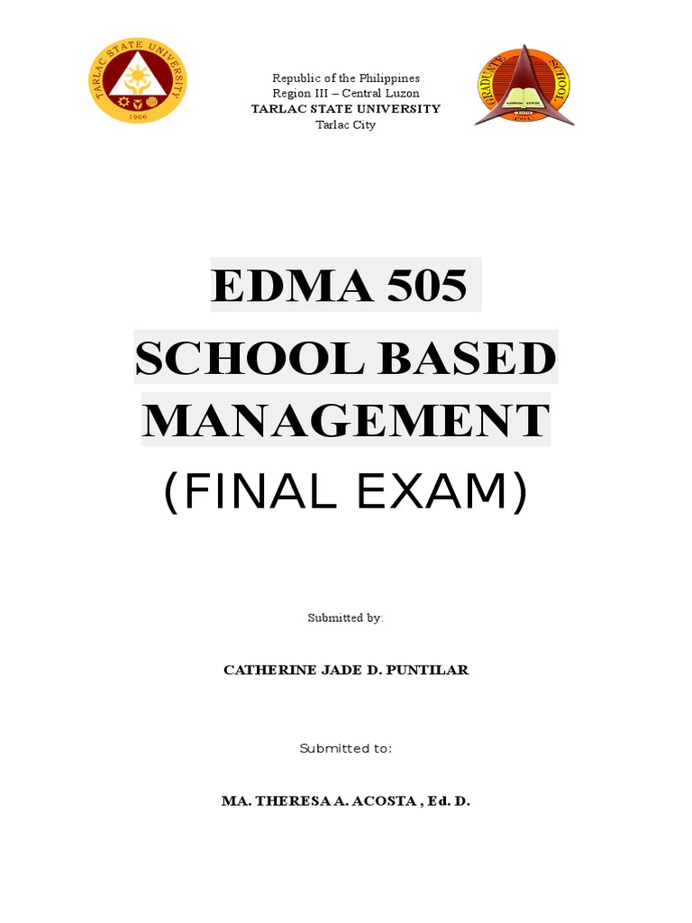 Front Page Final Exam SBM | PDF | Social Science