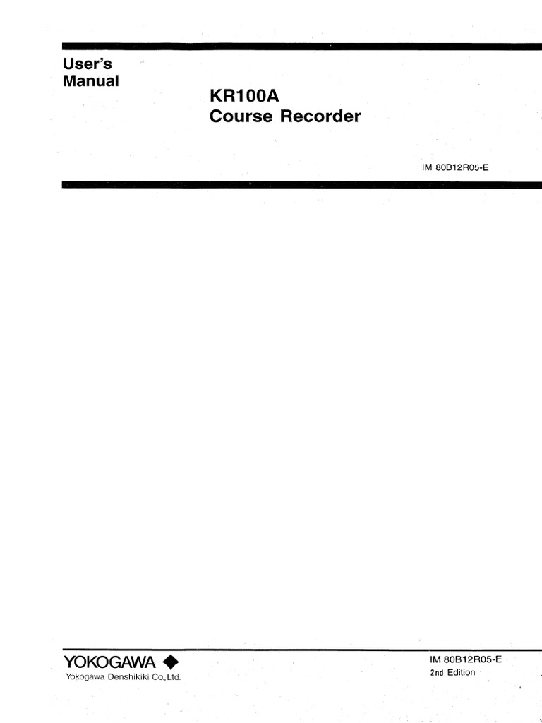 Kr100a Course Recorder PDF | PDF