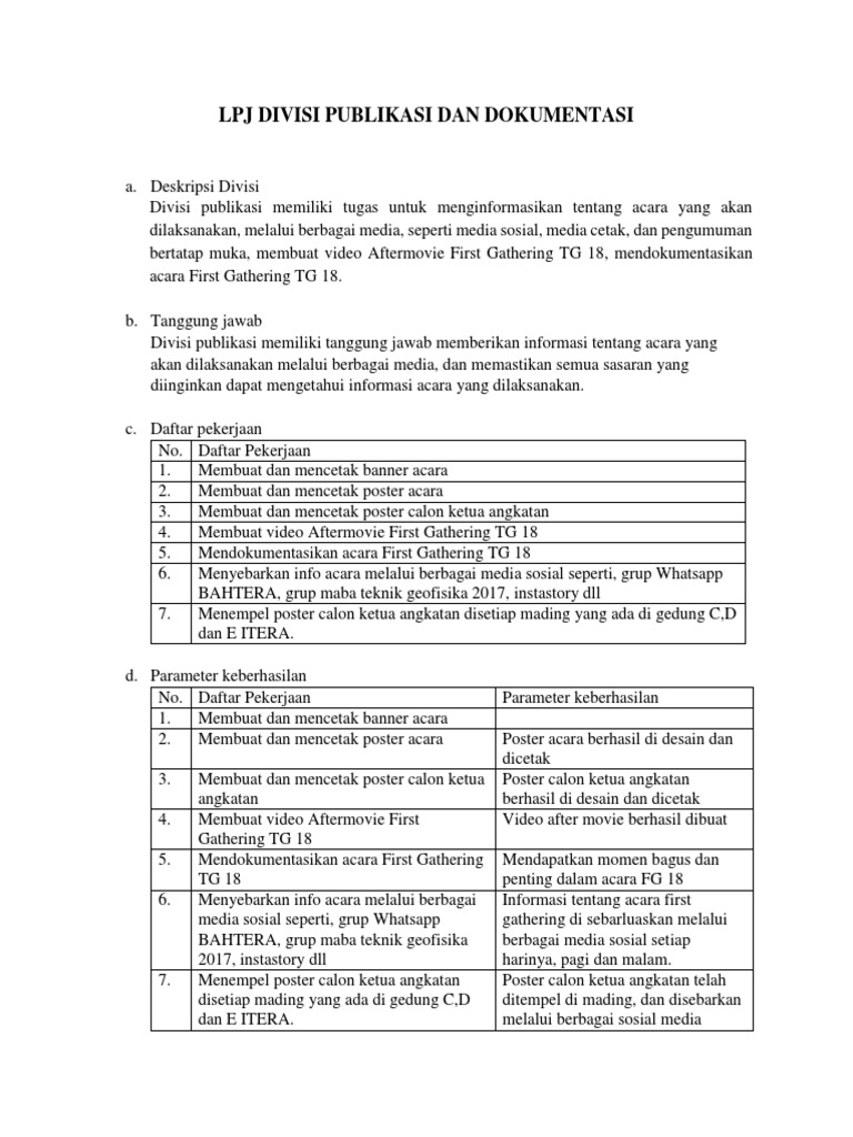 LPJ Divisi Pubdok | PDF