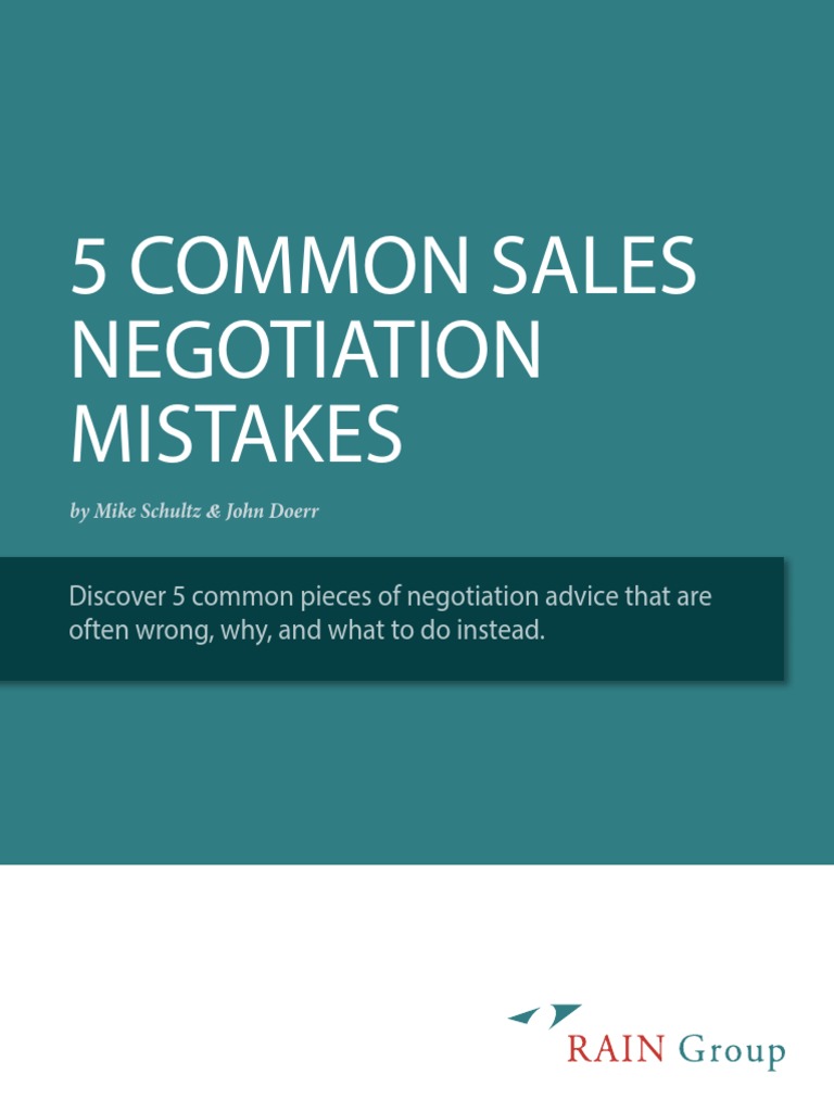5 Common Sales Negotiation Mistakes | PDF | Negotiation | Sales