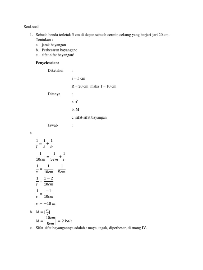 OPTIMAL JUDUL UNTUK SOAL-SOAL FISIKA DAN OPTIK | PDF