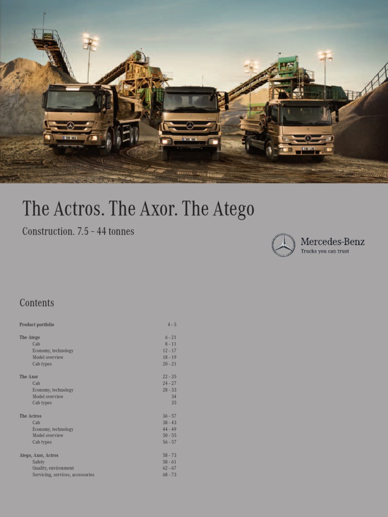 Actros Axor Atego Construction | PDF | Transmission (Mechanics) | Engines