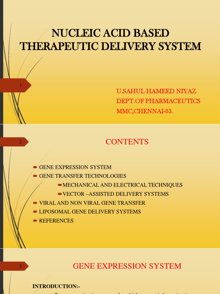 Nucleic Acid Based Therapeutic Delivery System: U.Sahul Hameed Niyaz ...