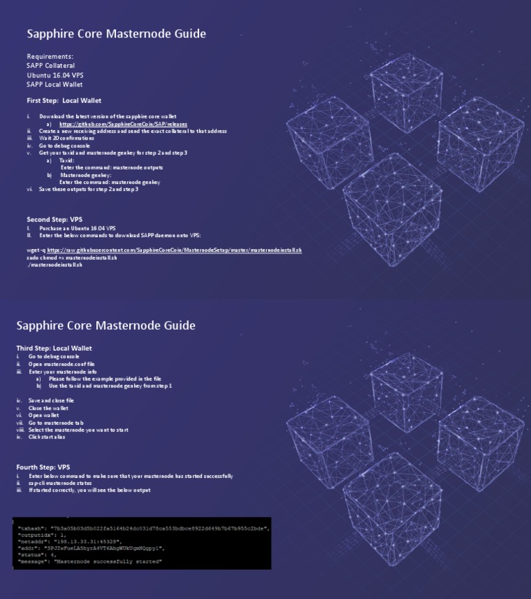 Sapphire Core Masternode Guide: Requirements: SAPP Collateral Ubuntu 16.04 VPS SAPP Local Wallet ...