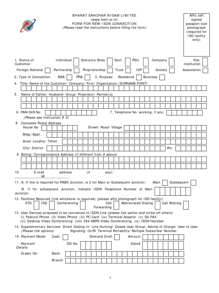 Official BSNL Landline Closure Form | PDF | Telephone | Networks