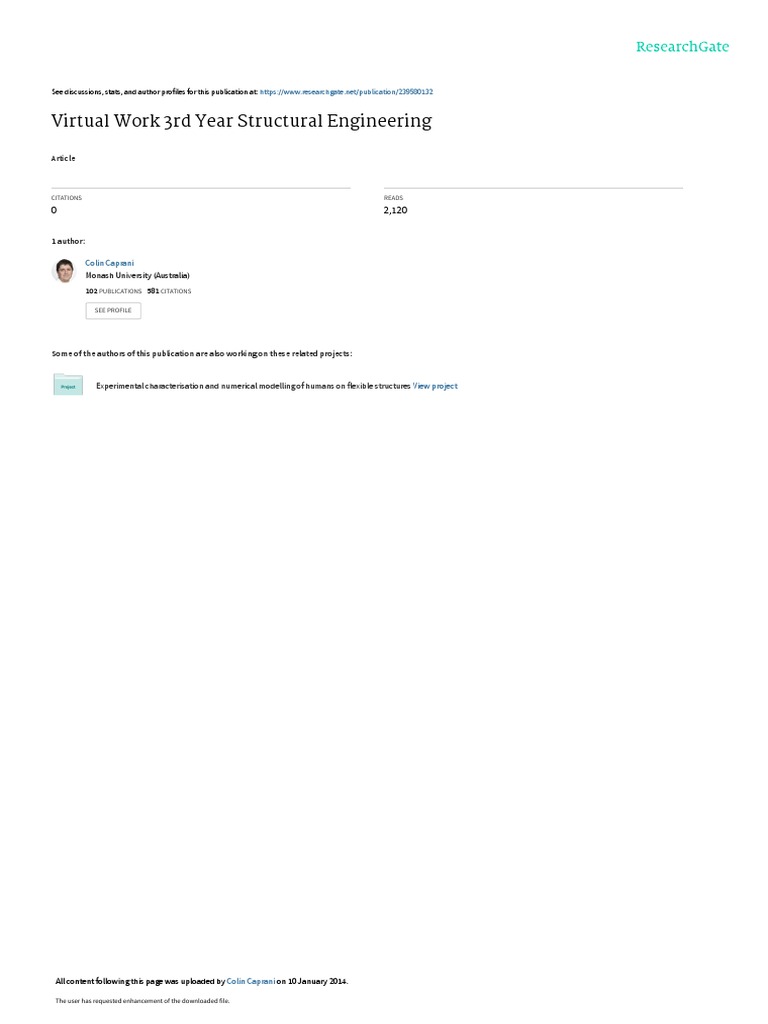 Virtual Work 3rd Year Structural Engineering | Download Free PDF ...