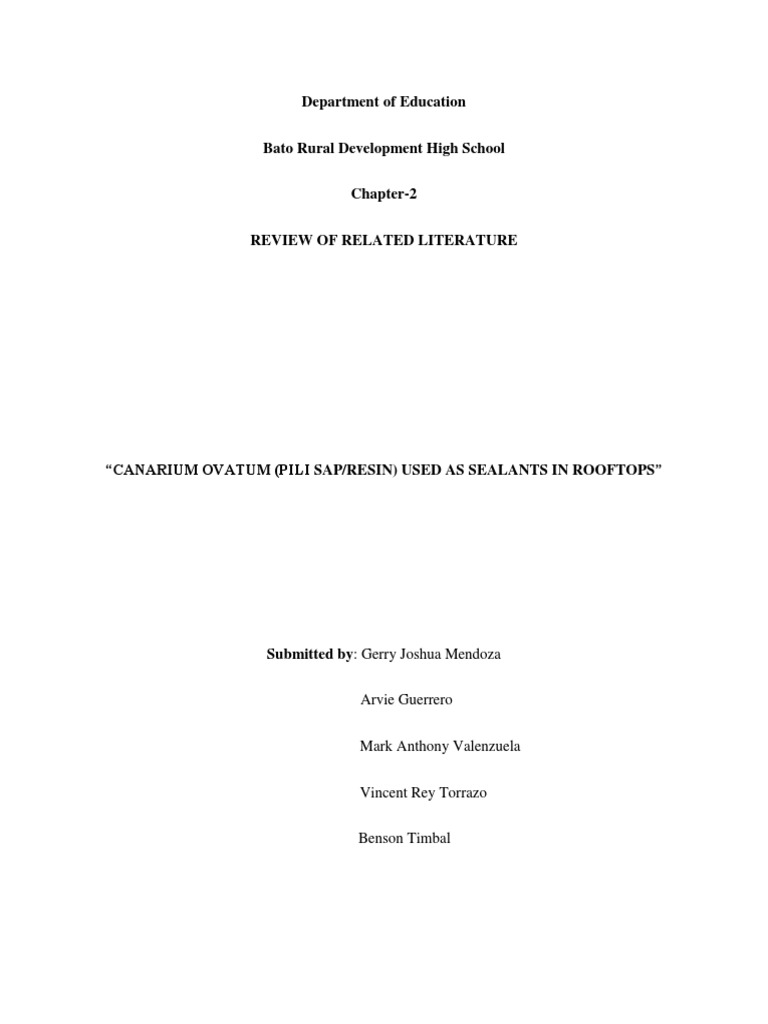 Chapter 2 Research | PDF | Resin | Nature