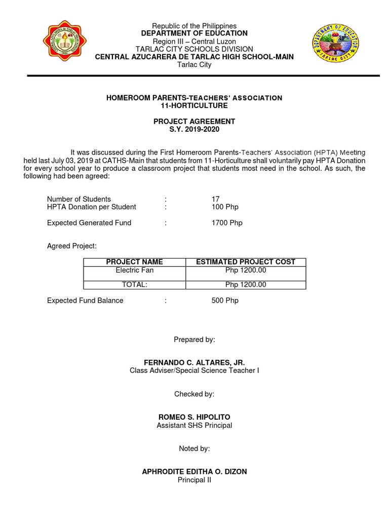 HPTA Project Agreement