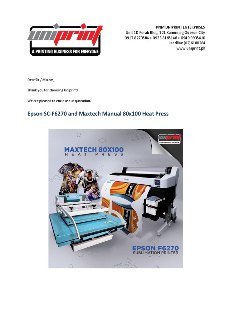 EPSON F6270 and Maxtech Manual 80x100 | PDF | Printer (Computing) | Media Technology