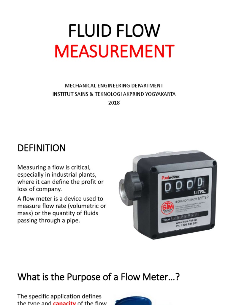 Lecture 310 - Fluid Flow Meters | PDF | Flow Measurement | Fluid Dynamics