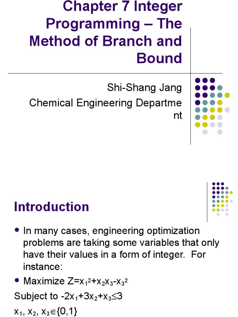 Shi-Shang Jang Chemical Engineering Departme NT | Download Free PDF | Linear Programming ...