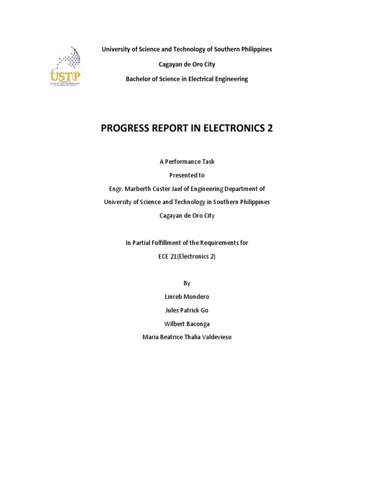 Progress Report in Elecs | PDF