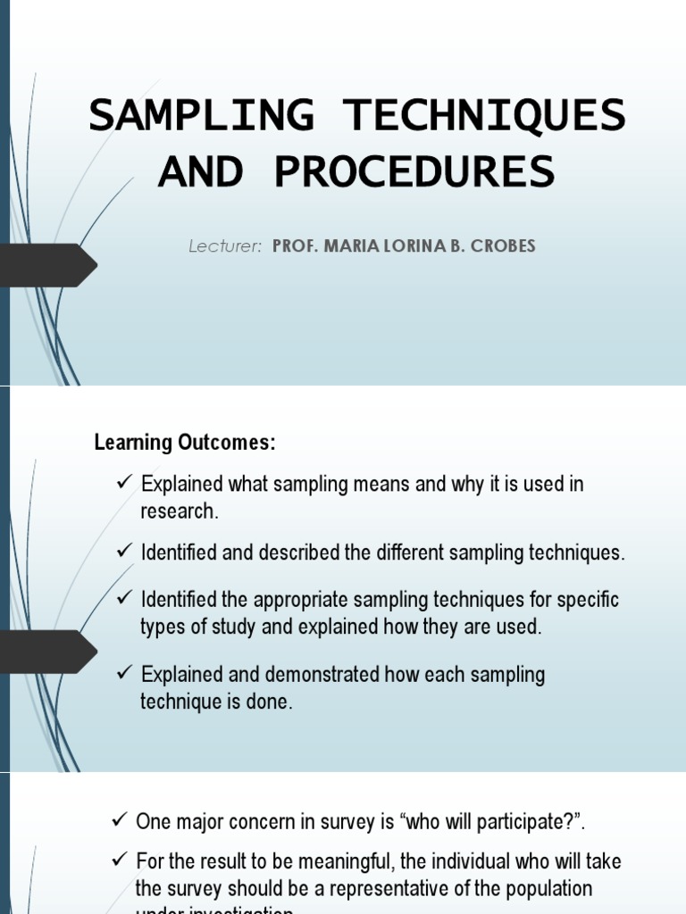 005 Sampling Techniques | PDF | Sampling (Statistics) | Sample Size Determination