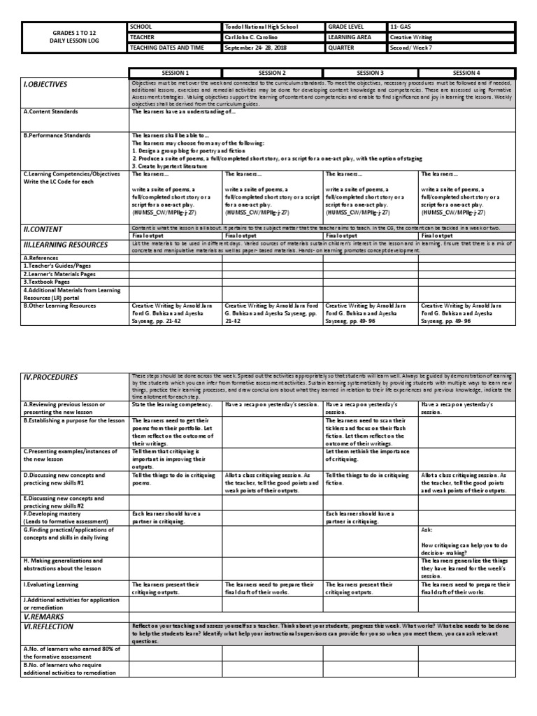 CW Week 7 Q2 | PDF | Teachers | Learning