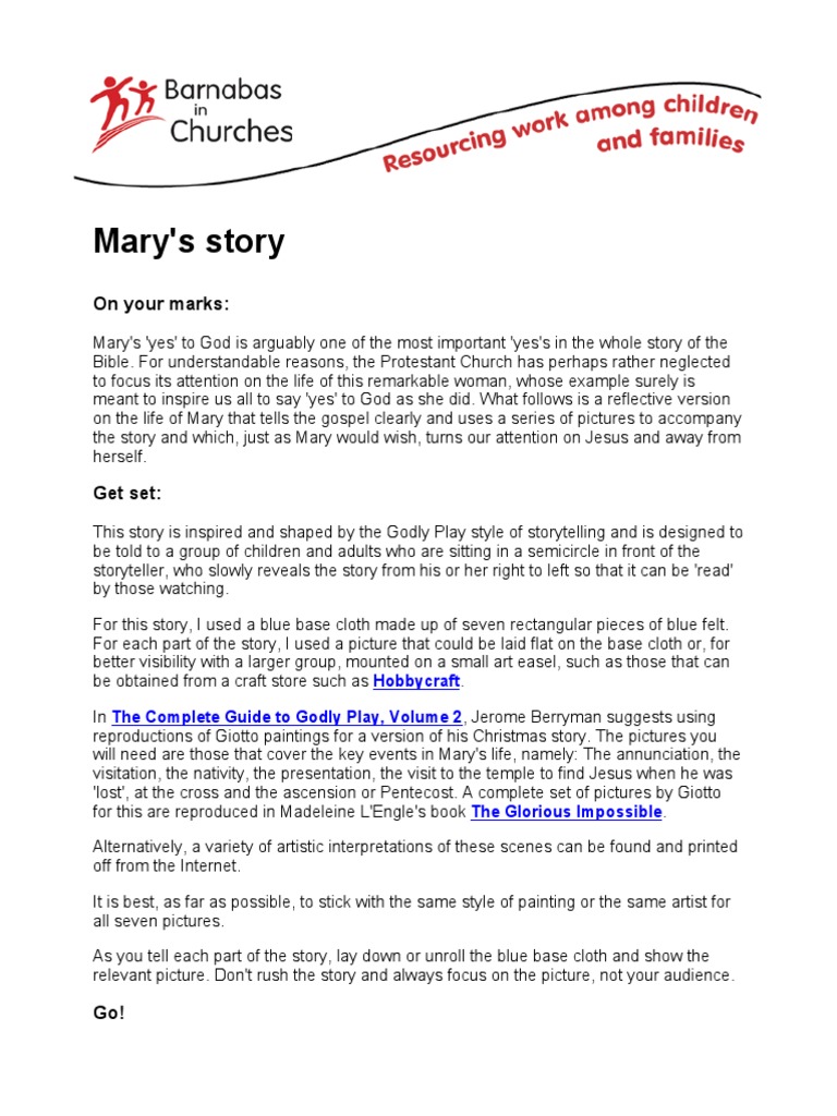 Bic Marys Story | PDF | Saint Joseph | Mary, Mother Of Jesus