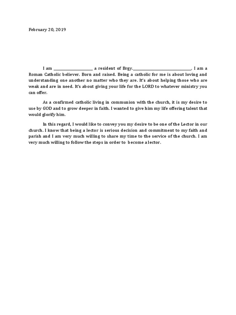 Letter of Intent Church | PDF | Catholic Church | Christian Belief And ...