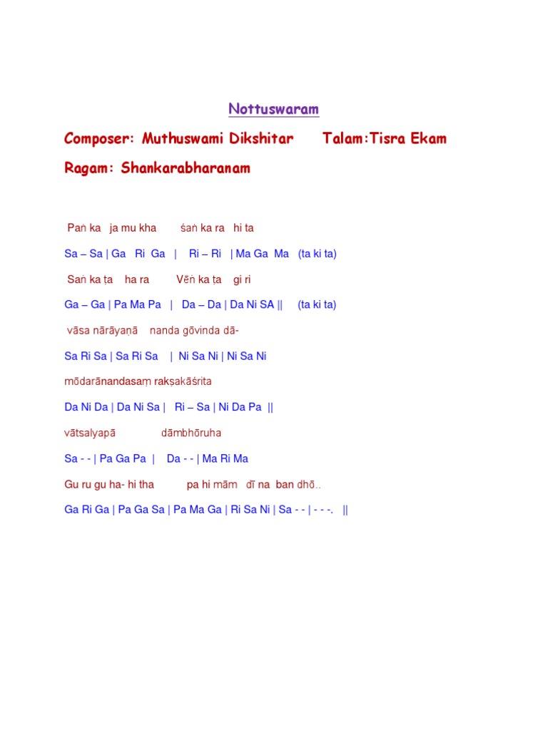 Pankaja Mukha Nottuswaram | PDF