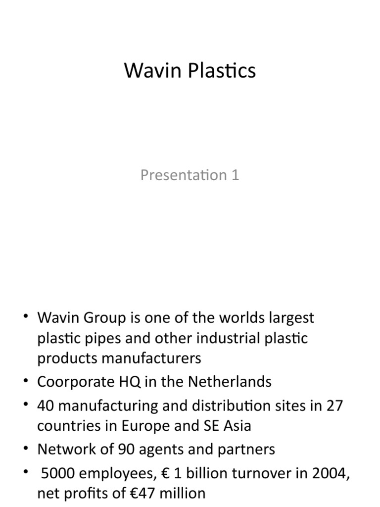 Wavin Plastics | PDF | Market Segmentation | Business Economics