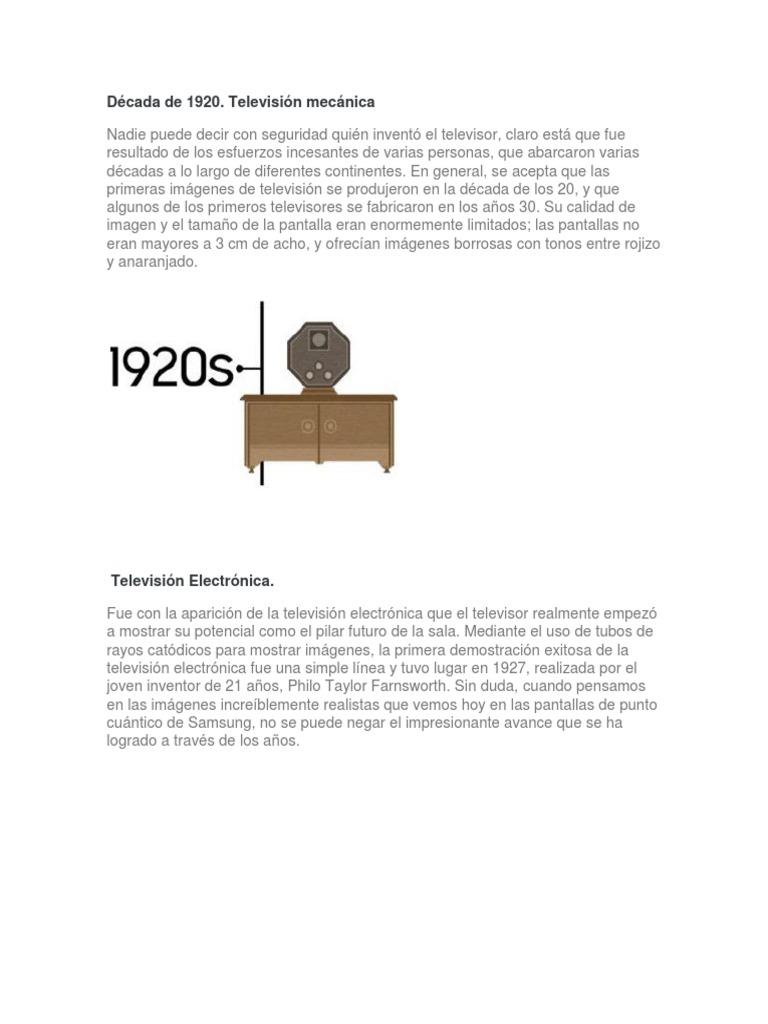 Evolución de la Televisión | PDF | Imágenes de alto rango dinámico ...