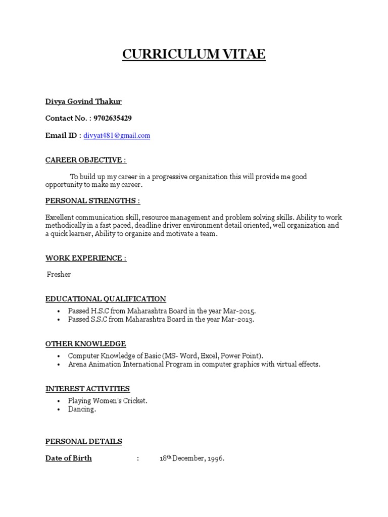 Resume Divya | PDF