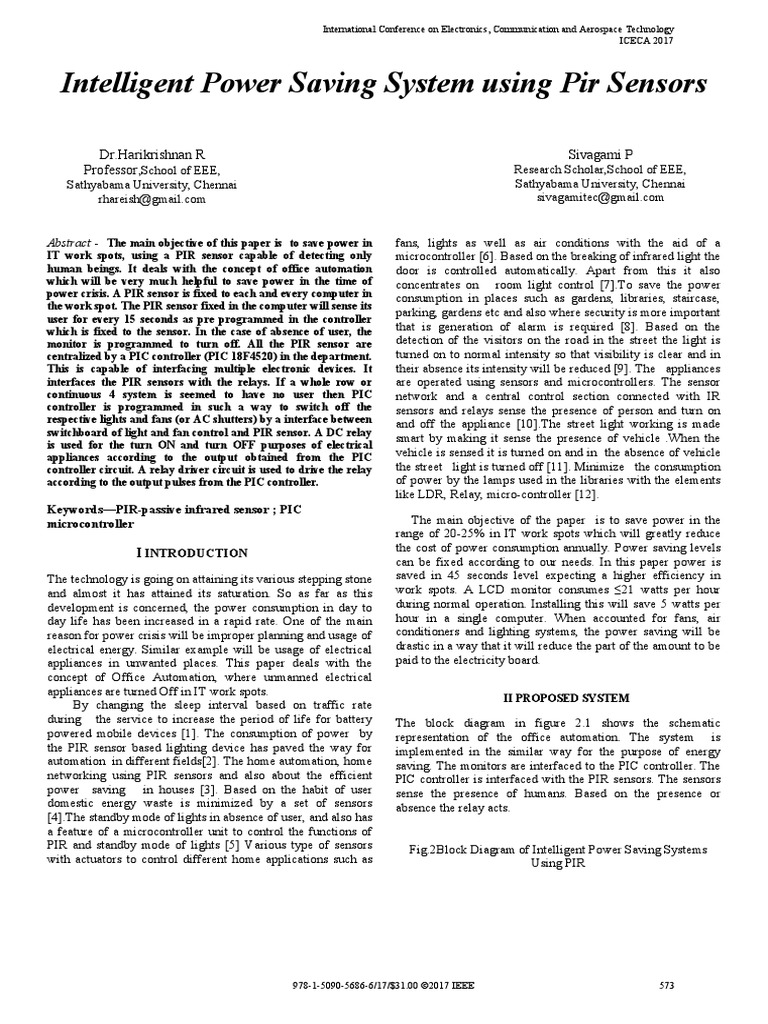Intelligent Power Saving System | PDF | Automation | Relay