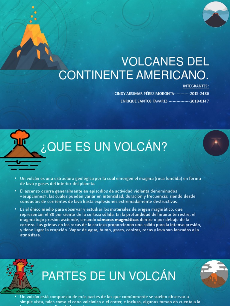 Volcanes Del Continente Americano | PDF | Volcán | Lava