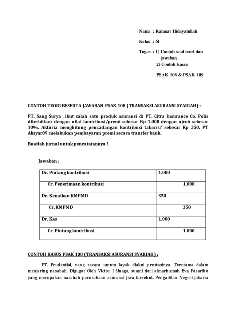 Contoh PSAK 108 | PDF