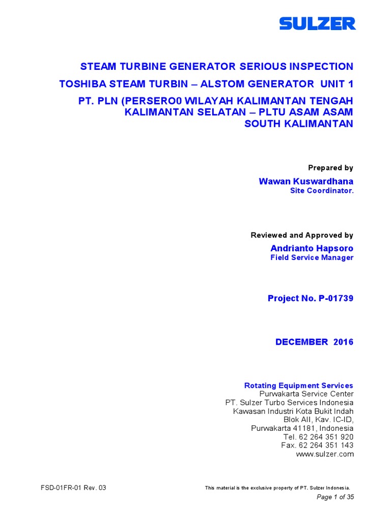 Turbo Docs P-01739 - PLN WKSKT - Serious Inspection STG PLTU Asam Asam ...