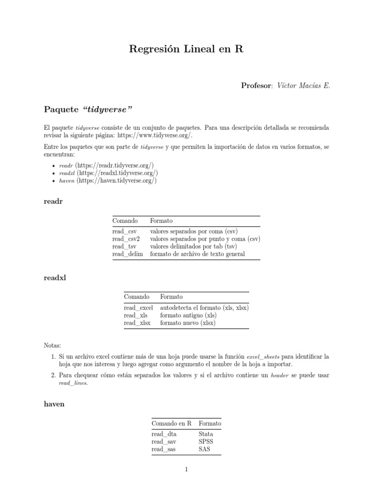 Regresión Lineal R | PDF | Microsoft Excel | Informática