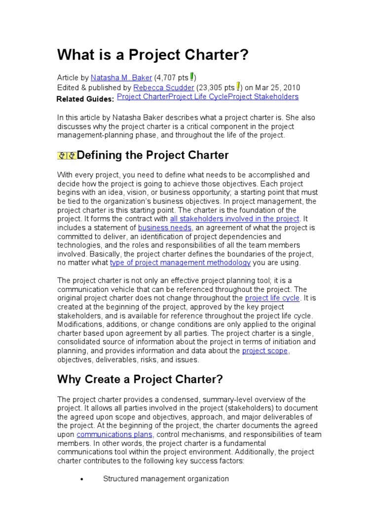 What Is A Project Charter? | PDF | Project Management | Business