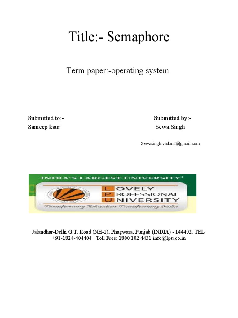 Final Name Sewa Singh | PDF | Operating System Technology | Concurrent Computing