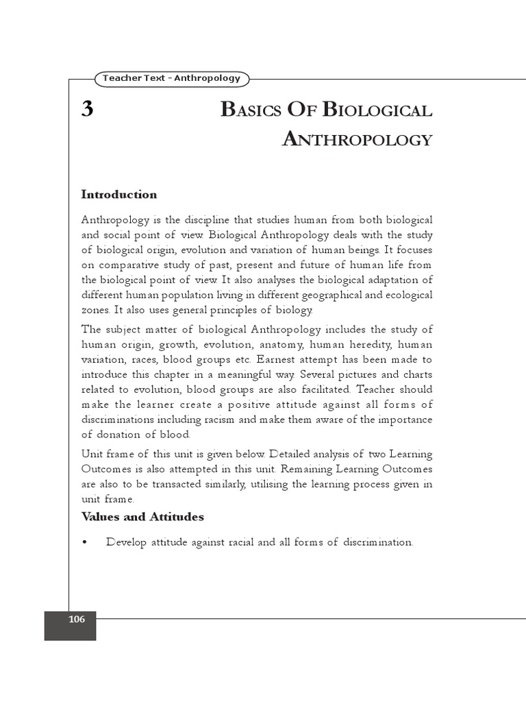 Anthropology Unit 03 | PDF | Blood Type | Evolution
