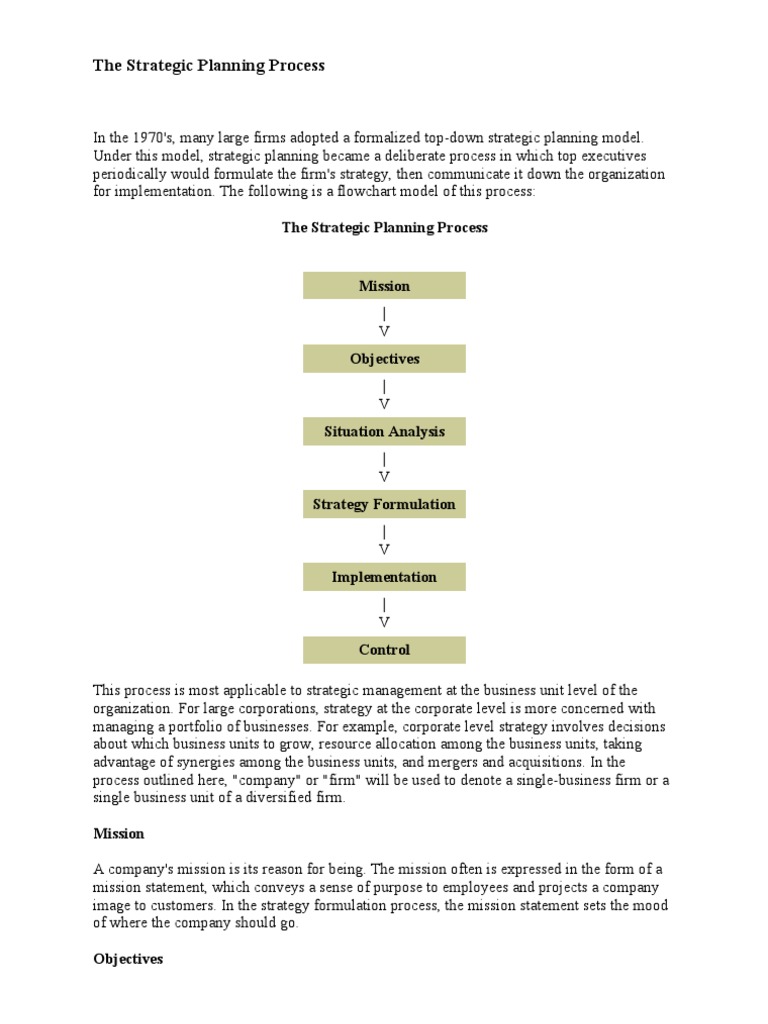 Strategic Planning Process | PDF | Strategic Management | Strategic ...