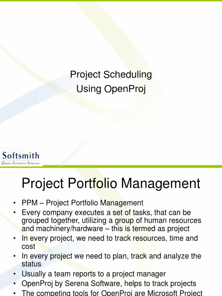 Managing Projects Through Effective Scheduling and Tracking Using OpenProj | PDF | Business ...